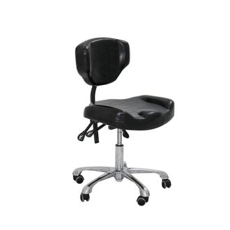 Generic Sattelhocker mit R&uuml;ckenlehne, ergonomisch geformter Sattelstuhl, 440 Pfund Tragkraft, geeignet for Stylisten und T&auml;towierer