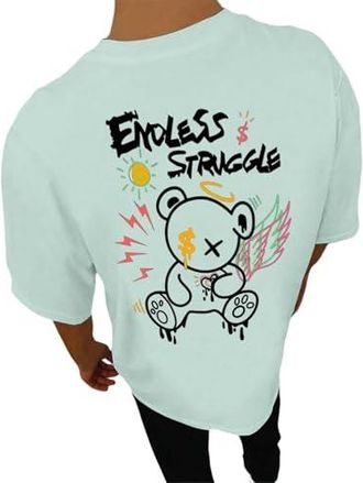 Generic T-shirt imprim&eacute; dos pour homme - T-shirt d&eacute;t&eacute; &agrave; manches courtes - T-shirt tendance - Style r&eacute;tro - Chemise d&eacute;contract&eacute;e pour gar&ccedil;on - Col rond - Grand