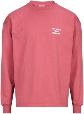 Dr&ocirc;le de Monsieur T-shirt manches longues &agrave; imprim&eacute; slogan au dos en coton