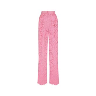 Dolce & Gabbana Femme, Pantalons, Rose, Taille: 38 FR Pantalon &Eacute;vas&eacute; en Dentelle Florale