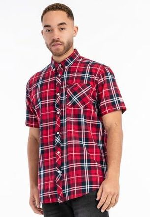 Lonsdale Brixworth T-shirt à manches courtes pour homme Coupe ajustée, rouge/bleu marine/blanc, XXL