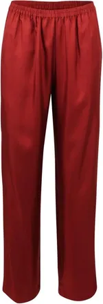 Loulou Studio Femme, Pantalons, Rouge, Taille: 42 FR Pantalon en soie