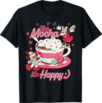 Disney Mickey & Minnie Valentines Day You Mocha Me Happy T-Shirt
