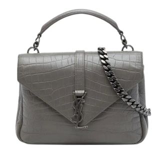 Saint Laurent Pre-owned The College Shoulder Bag - Femme - Pre-owned - Gris - Taille: ONE Size