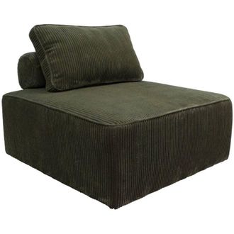 Sweeek Sessel ohne Armlehne mit Cordbezug f&uuml;r ein modulares Sofa, Cord, Dunkelgr&uuml;n