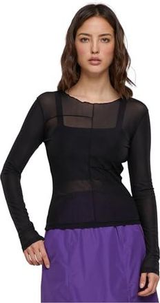 Urban Classics Haut Manches Longues Couture Exposée Femme T-Shirt Manches Longues Noir M