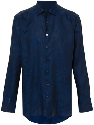 Etro chemise en jacquard - Bleu