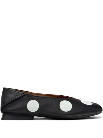 Camper Casi Myra polka-dot leather ballerinas - Noir