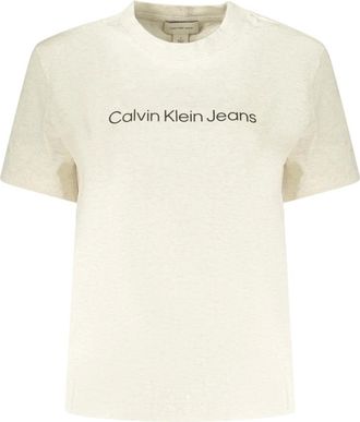 Calvin Klein Femme, Tops, Beige, Taille: 40 FR T-Chemises