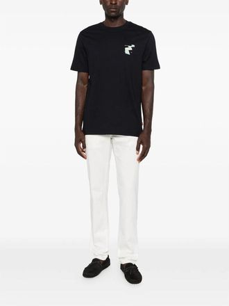 HUGO BOSS Logo-Printed Cotton T-Shirt - Navy