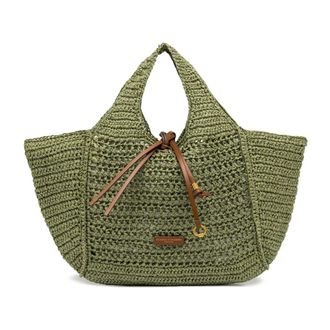 Gianni Chiarini Femme, Sacs, Vert, Taille: ONE Size Nefeli Crochet Straw Tote