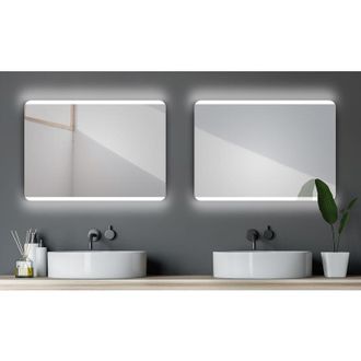 Talos Talos - Chic Badspiegel 50 x70 cm - Badezimmerspiegel mit led Beleuchtung in neutralweiß - Spiegel mit An-Aus Taster am Rahmen