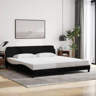 vidaXL Cadre de lit sans matelas noir 200x200 cm tissu Vidaxl