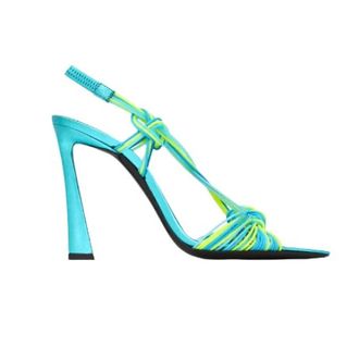 Saint Laurent Gippy 120mm Sandalen mit Knotendetail und hohem Absatz - - Shoes - Damen - Blau - 37 1/2 EU