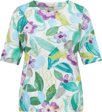 Rabe T-Shirt Floraler Print in Grün für Damen