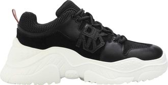 DKNY Odella Sneaker f&uuml;r Damen, Leder, Klobige Plattform (Schwarz)