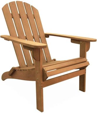Sweeek Fauteuil de jardin en bois - Adirondack Salamanca- Eucalyptus. chaise de terrasse retro. siège de plage