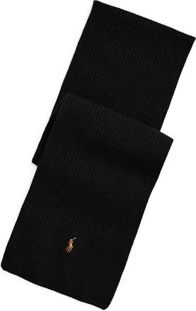 Polo Ralph Lauren &Eacute;charpe en laine c&ocirc;tel&eacute;e - Homme - Accessoires - Noir - Taille: ONE Size