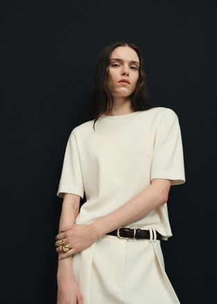 Mango Ceinture cuir boucle bordeaux - Femme - XL - MANGO