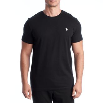 U.S.Polo Association U.s. Polo Assn., Homme, Tops, Noir, Taille: 2XL T-shirt en coton &agrave; col rond
