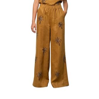 Kaos Kaos, Femme, Pantalons, Brun, Taille: 36 FR Pantalon Palazzo