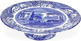 Spode Blue Italian Collection Kuchenst&auml;nder, 26,7 cm, blau, Kuchenplatte, Kuchenblech, Cupcake-St&auml;nder f&uuml;r Partys, Dessert-Servierschale, sp&uuml;lmaschinenfest