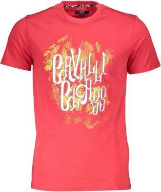 Cavalli Cotton T-Shirt - - Tops - Herren - Rot - L