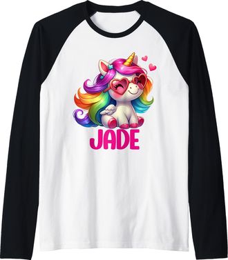 BDAZ Personalisiertes Design mit Jade-Einhorn Raglan