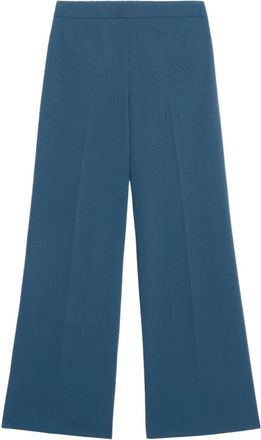 Oltre Palazzo-Hose aus Cr&ecirc;pe-Stoff - - Trousers - Damen - Blau - M