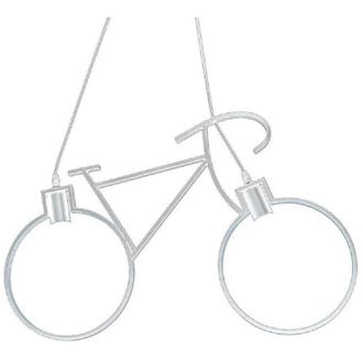 Trade Shop Trade Shop Traesio - Trade Shop - deckenh&auml;nger E27-KRONLEUCHTER in form einer fahrrad-fahrradlampe A10 - Wei&szlig;