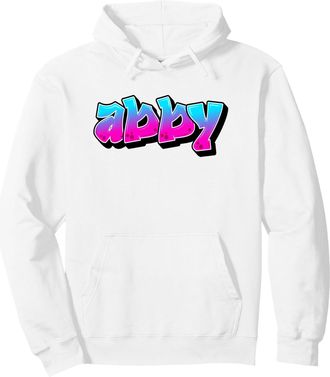 BDAZ Abby Graffiti Personalisierter Name Blau Rosa Frauen M&auml;dchen Pullover Hoodie