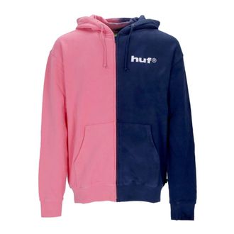 HUF Split Dye Zip Hoodie Pink/Navy - - Sweatshirts & Hoodies - Herren - Mehrfarbig - M
