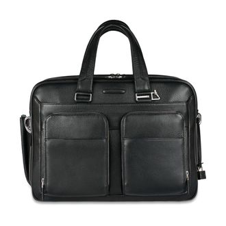 Piquadro Erweiterbare Laptoptasche mit iPadAir/Air2-Fach- Orga-Taschen und Regenschirmtasche - - Bags - Herren - Schwarzk - ONE SIZE