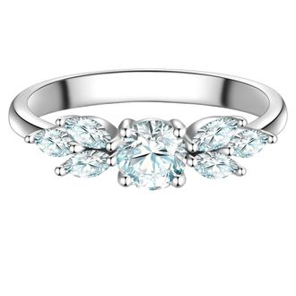 Trilani Ring - Sterling Silber Ring Zirkonia - Gr. 50 - in Silber - f&uuml;r Damen