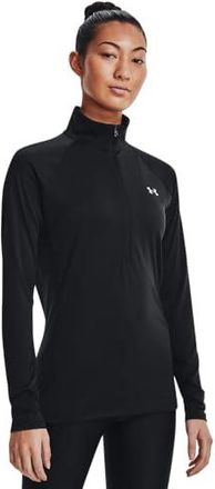 Under Armour Haut r&eacute;fl&eacute;chissant Tech 1/4 zipp&eacute; noir pour femme, Noir, 32-34