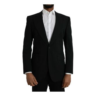 Dolce & Gabbana Schwarzer Woll-Peak-Coat-Blazer - - Jackets - Herren - Schwarzk - M