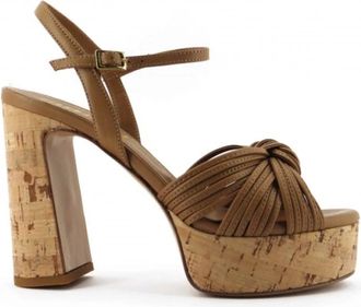 Gianmarco F. Femme, Chaussures, Brun, Taille: 39 EU Sandales &agrave; Talons Hauts en Cuir