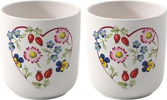 Villeroy & Boch 275 Jubil&auml;um Kaffeebecher Wei&szlig;, Sp&uuml;lmaschinenfest, Mikrowellensicher, Tasse, Kaffeetasse, Trinkgeschirr, Becher, Premium Porzellan (Packung mit 2)