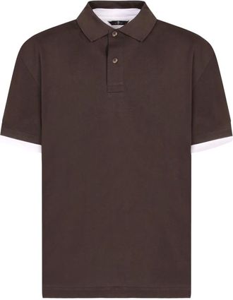 7 For All Mankind Homme, Tops, Brun, Taille: XL Polo Double &Eacute;paisseur