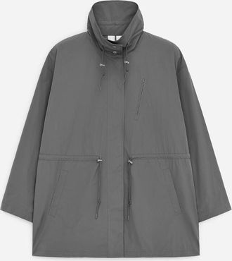 Arket Nylonjacke Mit Hohem Kragen -Grau