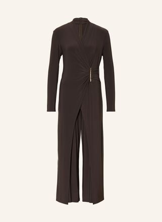 Joseph Ribkoff Jersey-Jumpsuit In Wickeloptik braun