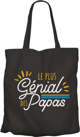 Fabulous Tote Bag Sac Shopping en Toile Noir - Le Plus Génial des Papas Père Famille Amour - 10 L