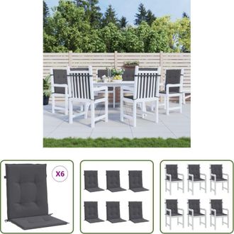 vidaXL Niedriglehner - Gartenstuhlauflagen f&uuml;r Niedriglehner 6 Stk. Anthrazit