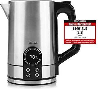 Beem TEA-SWITCH Wasserkocher mit Temperatureinstellung & 1,7l Volumen | Temperaturwahl 40-100°C & Temperaturanzeige | Zubereitung von Babynahrung & Tee | S