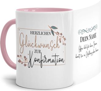 Tassendruck Personalisierte Tasse zur Konfirmation mit Spruch und Name - Öffne Dich für Träume - Konfirmation Geschenke mit Name personalisiert, Namenstassen | 30