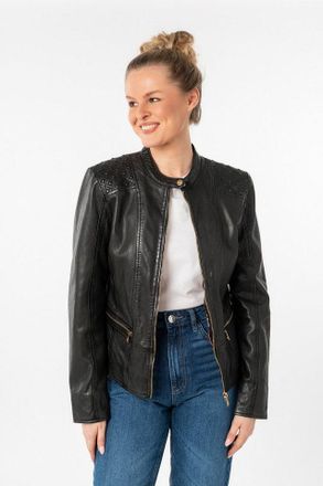 Mauritius Lederjacke MWMakena mit Stehkragen & Drucker