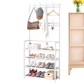 Generic Garderobenst&auml;nder f&uuml;r Kleidung und Schuhe, 57 x 17 x 7 cm, f&uuml;r Eingangsbereich, Schlafzimmer und Schlafzimmer, Stehender Organizer mit Haken f&uuml;r Jacke