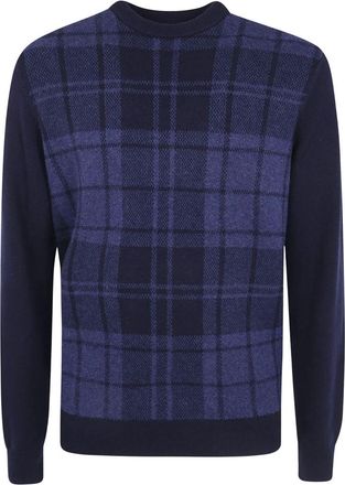 Barbour Mineral Tartan Rundhals-Pullover - - Knitwear - Herren - Blau - 2XL