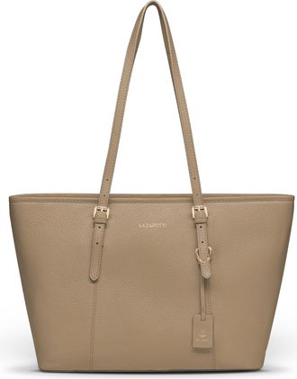 Lazarotti Bologna gro&szlig;er Damen Shopper aus Echt-Leder | Tote Bag mit l&auml;ngenverstellbaren Tr&auml;gern | Schultertasche 35 cm