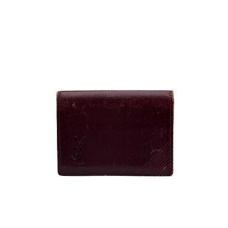 Saint Laurent Pre-owned Leder Portemonnaie - - Pre-owned - Damen - Lila - ONE SIZE